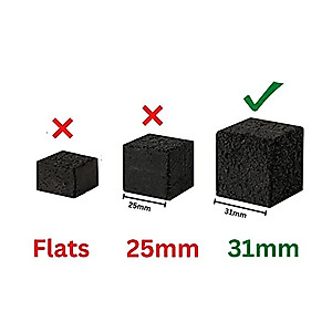 100% Natural Coconut Premium Hookah Shisha Charcoal, 36 XL Cubes, 31x31x31mm, 1Kilo