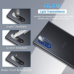 For Galaxy Note 10 Screen Protector Include 2 Pack Tempered Glass Screen Protector +2 Pack Camera Lens Protector, HD Clear, 9H Hardness, Case Friendly, Anti-Scratch for Samsung Galaxy Note 10 6.3 Inch