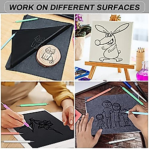 Carbon Transfer Copy Paper with Embossing Stylus Tool for Tracing, Cridoz 30 Sheets Graphite Transfer Tracing Paper with 5 Pcs Embossing Dot Tools for Tracing on Wood, Paper, Canvas (8.5 by 11 Inch)