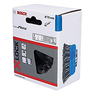 Bosch Professional 2608620726 Knotted Cup Brush Heavy (for Metal, X-Lock, Diameter 75 mm, Wire Thickness 0.35 mm, for Diameter 125 mm)