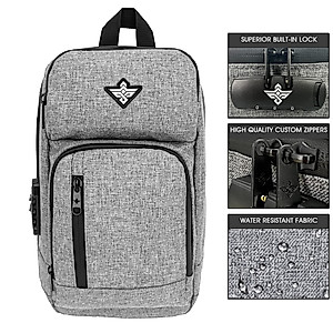 Erozul Equinox Sling Backpack Anti Theft Combination Lock Chest Shoulder Bag Waterproof Crossbody Casual Daypack (Black)