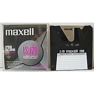 Maxell LS-120 120MB Diskette - Superdisk - Requires LS-120 Super Disk drive - Windows DOS formatted