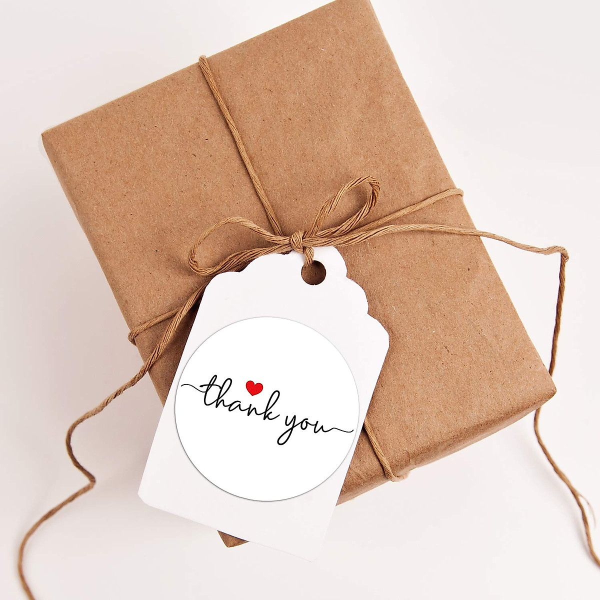 Thank You Stickers, 1.4 inches Circle Labels, 500 Modern Thank You Label Stickers with Red Heart, Wedding Thank You Stickers, Perfect for Bridal Showers, Small Business Boutique Bags.