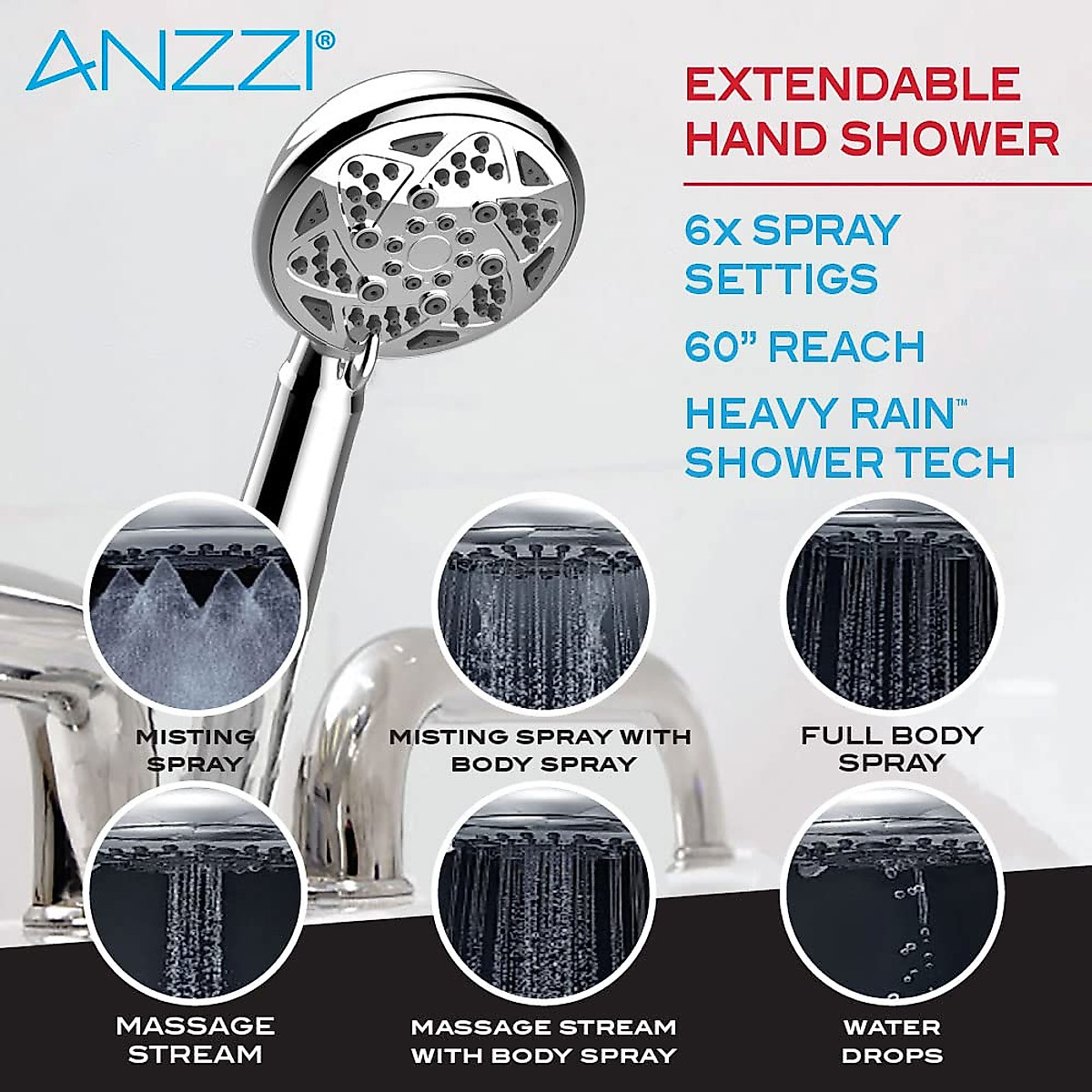 ANZZI Walk In Tub 53" x 27'' Right Drain Fully Loaded Tub, Air Jets & Whirlpool Massage Jets Hot Tub, Quick Fill, 6 Setting Handheld Shower Sprayer, Aromatherapy, Bath Pillow, LED Light - 2753FLWR