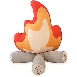 Hgplvxj Simulation Campfire Plush Pillow, Flame Stuffed Plush Toy Room Decoration Birthday Xmas Gift for Kids (11.8Inch)