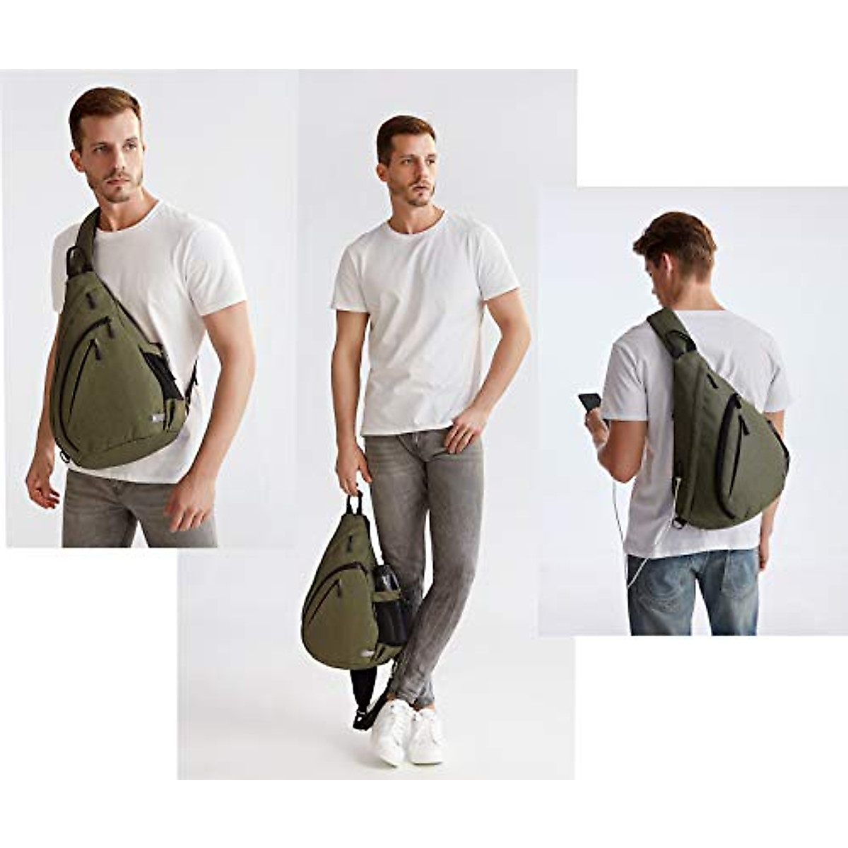 TurnWay Water-Proof Sling Backpack/Crossbody Bag/Shoulder Bag for Travel, Hiking, Cycling, Camping for Women & Men (Green)