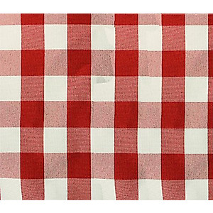 Poly Poplin Checkered Apparel Upholstery Fabric 58" Wide Sold by The Yard (RED)