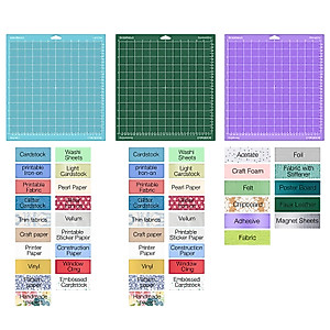 DOOHALO Cutting Mat for Silhouette Cameo 4 Cutting Machine Varietygrip Cutting Mat 12 X 12 inch 3 Pack Replacement Adhesive Mats for Silhouette Cut