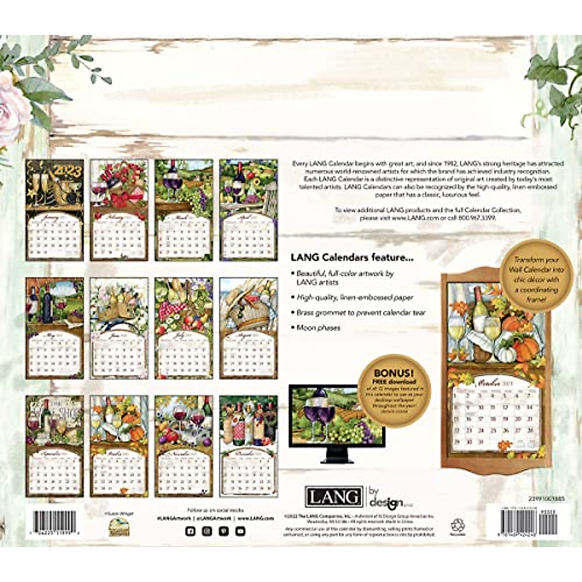 LANG WINE COUNTRY 2023 WALL CALENDAR