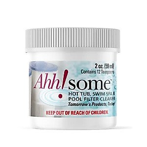 AhhSome Hot Tub, Swim Spa & Pool Filter Cleaner, Hot Tub Filters & Cartridge Cleaner Soak Solution, Works Great on Sand Filters, Improves Tub Filter Efficiency, 6 Months Cleaning in a Single Container