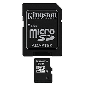Kingston 8GB Class 4 MicroSDHC Card Flash Memory with SD Adapter SDC4/8GB