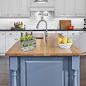 Mind Reader Farmhouse Bottle Carrier 6 Beer Holder, 6 Compartment, Silver