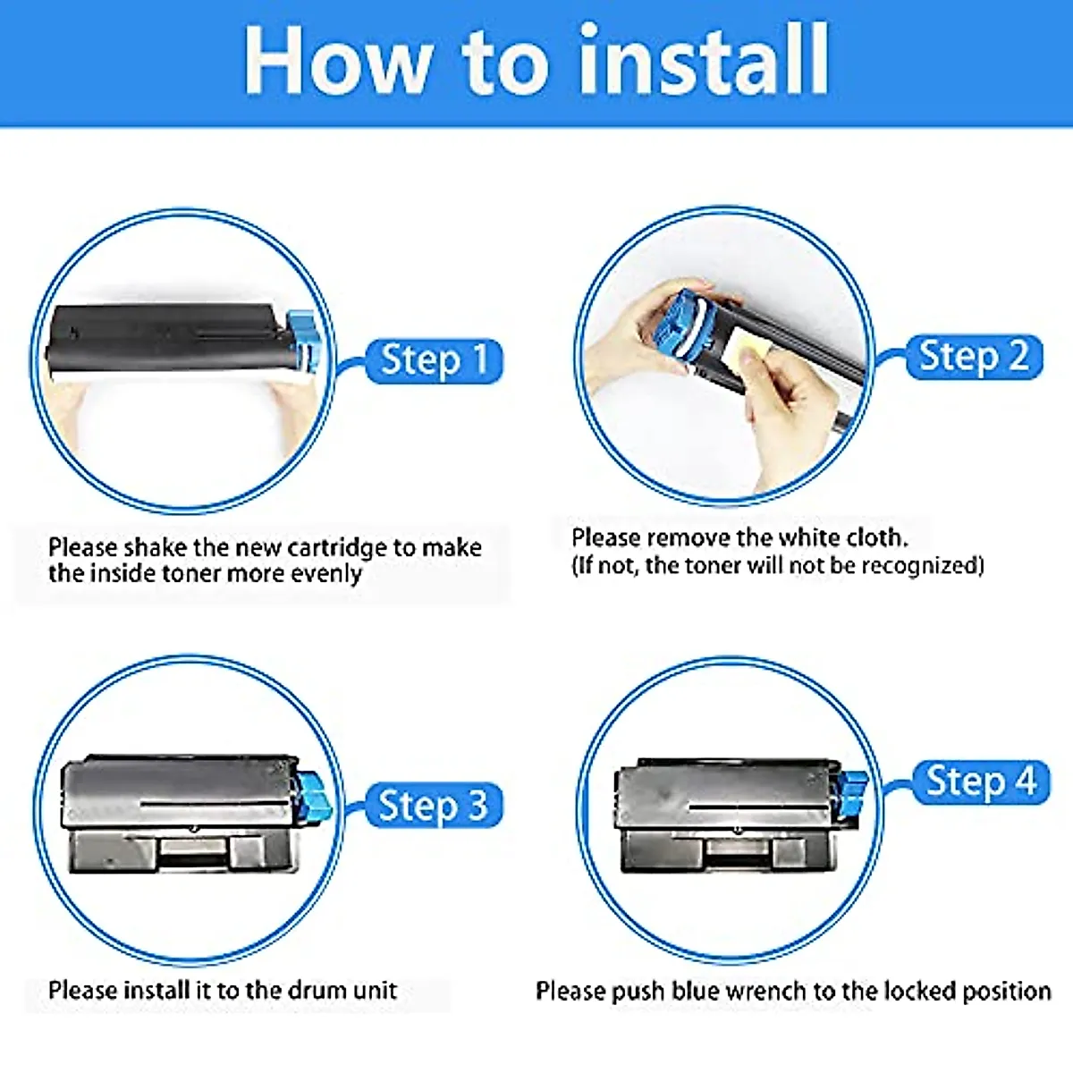 LCL Compatible Toner Cartridge Replacement for OKI B412dn B432dn B512DN 45807101 45807105 3000Pages MB472dnw MB492dn MB562dnw (1-Pack Black)