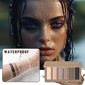 SUSIKEKI 6 Colors Mini Naked Eyeshadow Makeup Palette Neutral Nude Smoky Eye Shadow Taupe & Brown Matte Make Up Pallet with Mirror Highly Pigmented Long Lasting Waterproof Travel Size Gift Kit 01