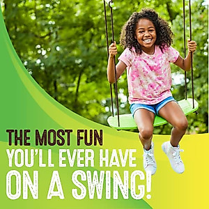 Swurfer Kick Stand Up Surfing Tree Swing Outdoor Swings for Kids Up to 150 Lbs - Hang from Up to 10 Feet High - Includes 24" SwingBoard, UV Resistant Rope, & Handles, Green