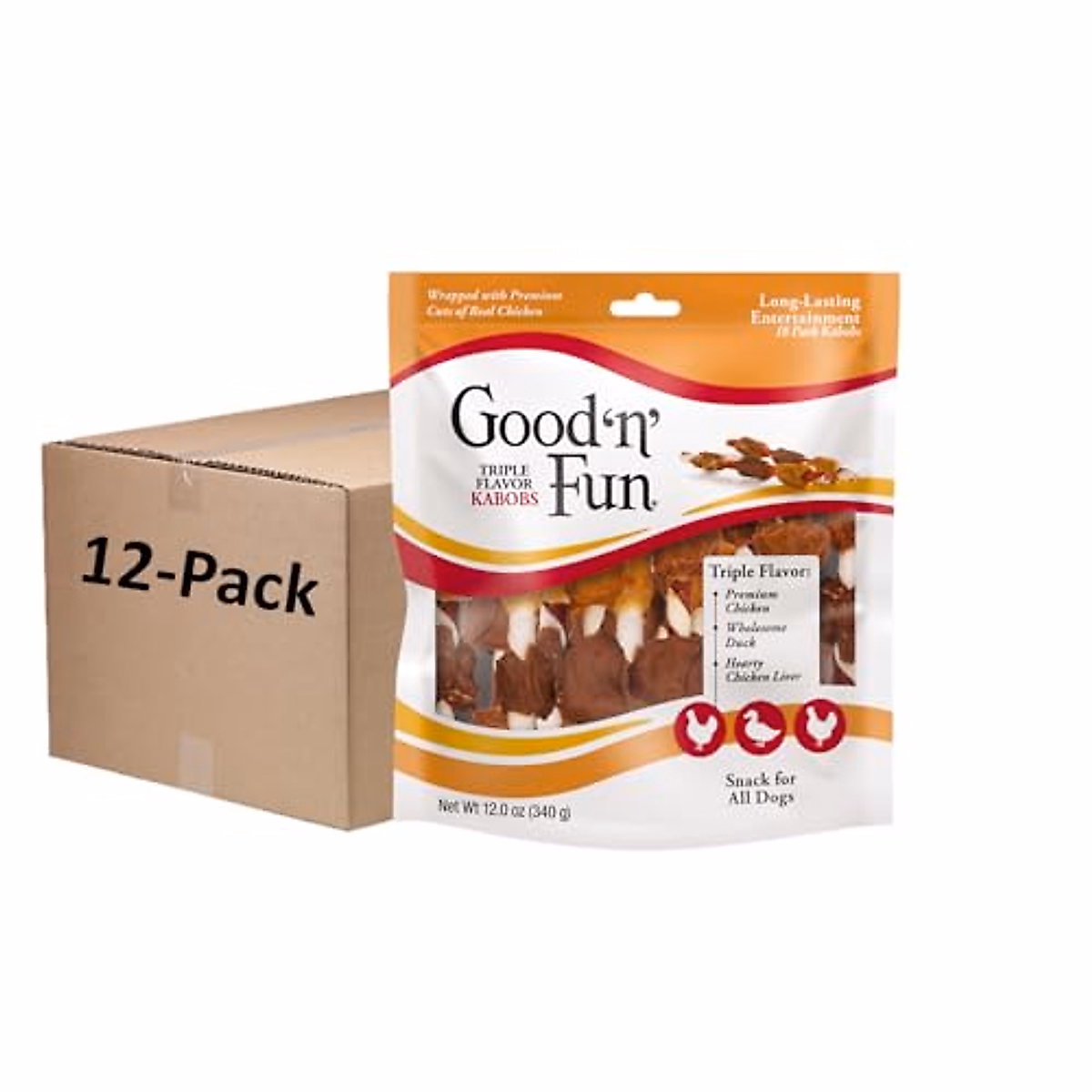 Good'N'Fun Triple Flavored Rawhide Kabobs for Dogs