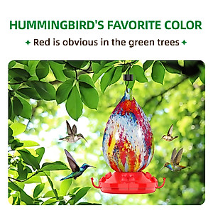 Wosnows Hummingbird Feeder for Outdoors, 26 Ounces Colorful Polymer Plastic Leakproof Hummingbird Feeders for Outside Garden Patio Hanging