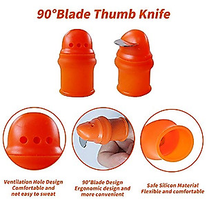 YBB 12 Pcs Gardening Silicone Thumb Knife Harvesting Tool, Separator Finger Plant Fruit Picking Knife Garden Tool (S)