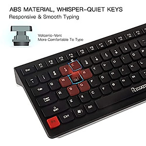 Wireless Keyboard and Mouse Combo ，DPI 1600, 2.4GHz Wireless Connection, Long Battery Life, Computer Keyboard and Mouse for PC, Desktop.Laptop, RECCAZR WC500 Design for Office and Home (Black)