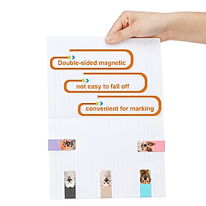 30 Pieces Magnetic Bookmarks Cute Dogs Magnetic Page Markers Pet Magnetic Page Clips Puppy Faces Bookmark for Students Teachers Kids School Home Office Reading Stationery, 15 Designs