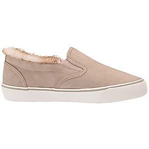 Lugz womens Clipper Lx Fur Classic Slip-on Fashion Sneaker, Fawn/Cream/Off White, 8.5 US