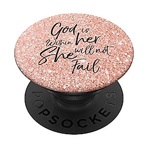 God is Within Her Christian Woman Bible Verse Pink Scripture PopSockets Swappable PopGrip