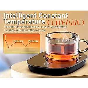 Coffee Mug Warmer, Candle Warmer, Gravity-Induction Coffee Warmer for Desk Auto Shut Off/On, Candle Wax Cup Warmer Fits Most Cups & Jar Candles, Heated Mug Heater for Coffee and Tea, Coffee Gifts