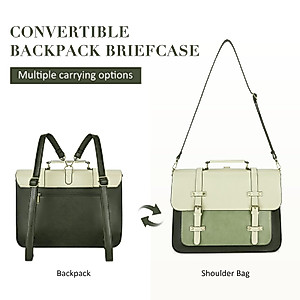 ECOSUSI Laptop Bag for Women Vegan Leather Messenger Bag Fashion Briefcase Backpack 15.6 inch Computer Satchel Bag