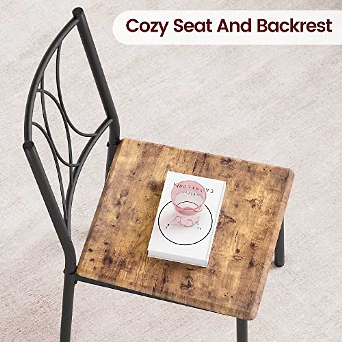 Fancihabor Dining Table Set for 4, Kitchen Table and Chairs for 4, Rectangular Dining Room Table Set with 4 Chairs, 5 Piece Kitchen Table Set for Small Space, Apartment, Rustic Brown