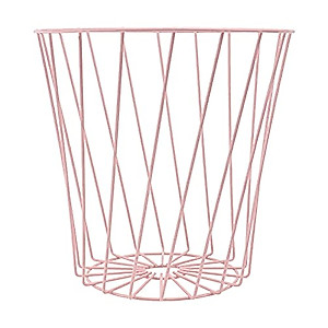 Cabilock Entryway Decor Metal Waste Container Iron Wire Umbrella Storage Holder Stand Kitchen Trash Waste Can Round Trash Bin for Office Room Bathroom Living Room Home Office Decor