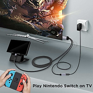 Purefix USB C to HDMI Cable Adapter for Nintendo Switch, Type C to 4K60Hz HDMI with 100W PD Powering Cord for MacBook Pro Air, iPad Pro, Microsoft Surface, Samsung Dex, Dell XPS & More