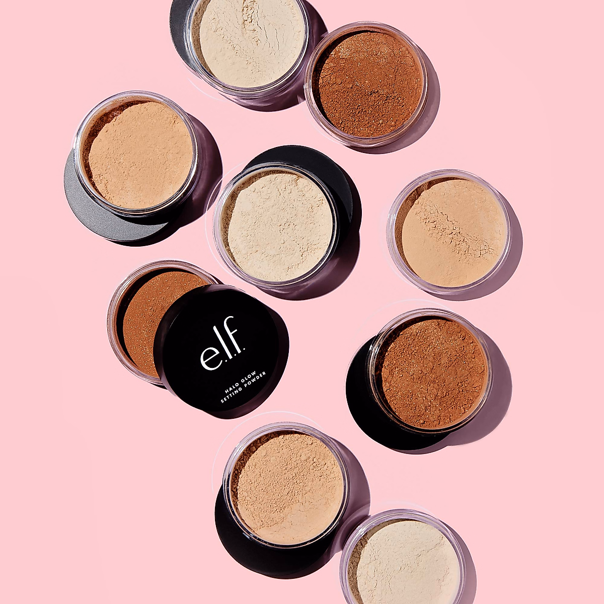e.l.f. Halo Glow Setting Powder, Silky, Weightless, Blurring, Smooths, Minimizes Pores and Fine Lines, Creates Soft Focus Effect, Deep, Semi-Matte Finish, 0.24 Oz