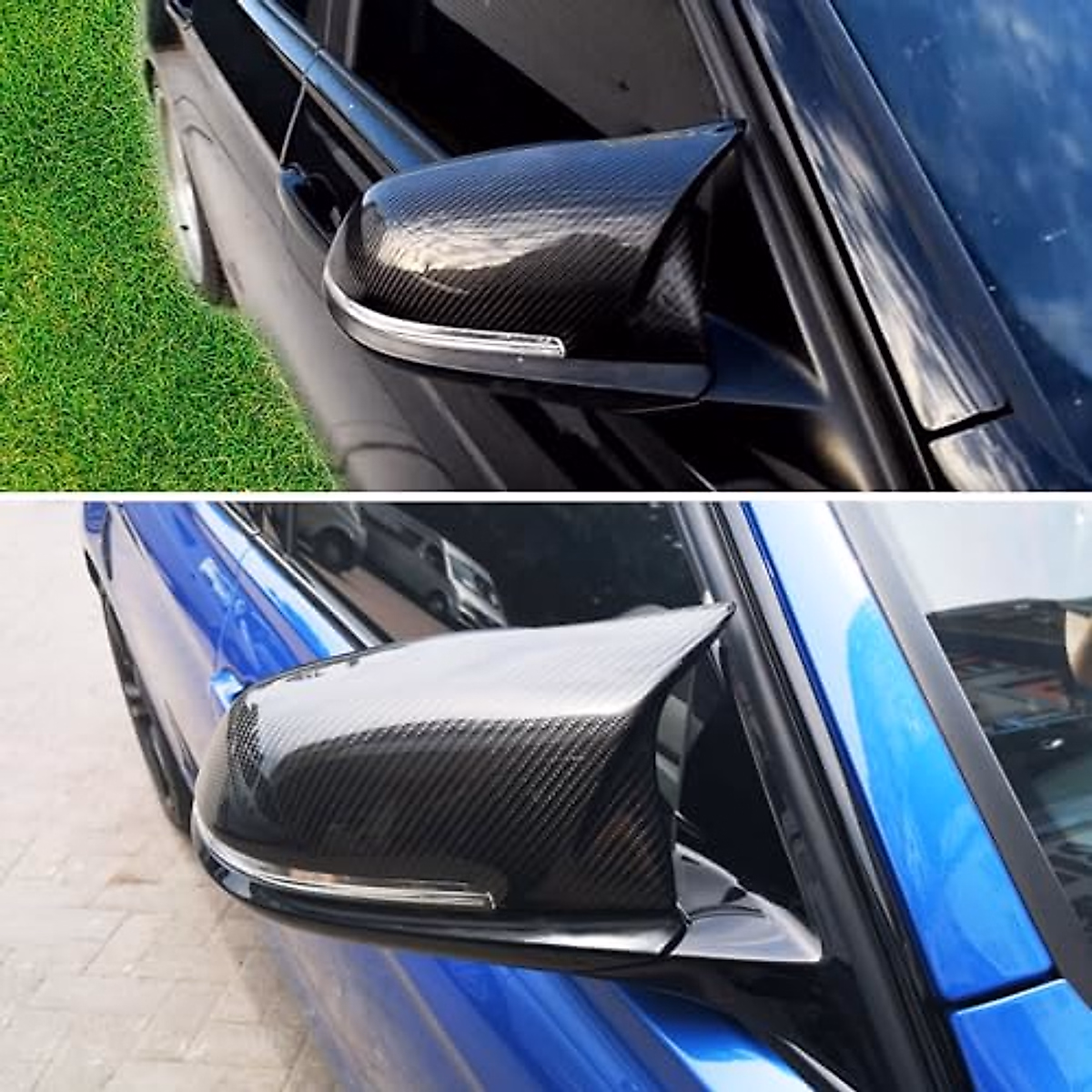Door Mirror Covers Compatibility With F20 F22 F23 F30 F31 F32 F33 F36 F87 M2 X1 E84 Rearview Side Mirror Cover Caps Trim Replacement 2PCS (Carbon Fiber)