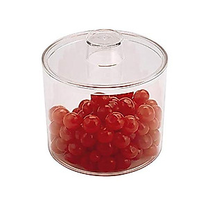 Pioneer Plastics 273C Clear Round Plastic Container with Lid, 4.0625" W x 3.5" H, Pack of 2