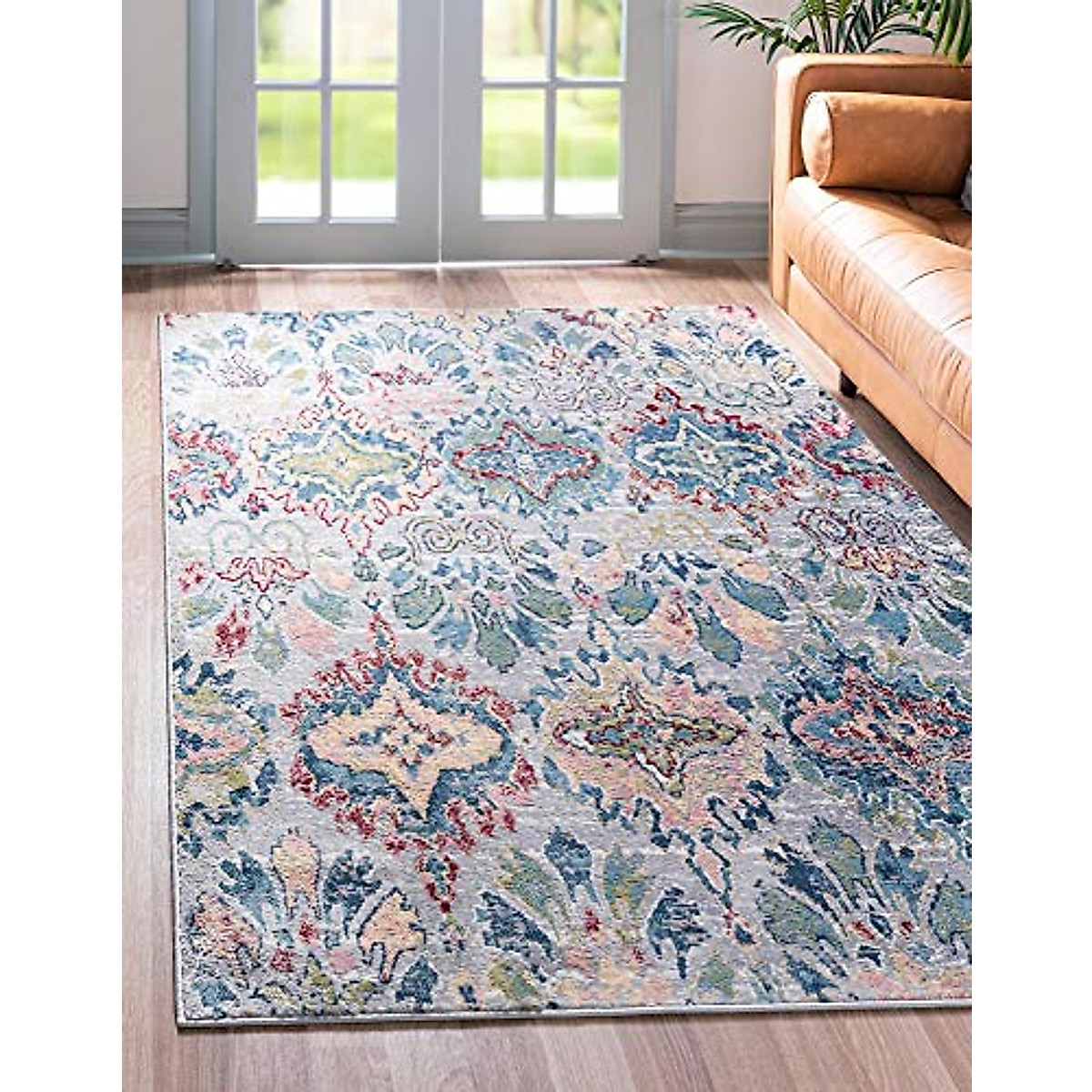 Rugs.com Charleston Collection Rug – 4' x 6' Multi Low-Pile Rug Perfect for Living Rooms, Large Dining Rooms, Open Floorplans