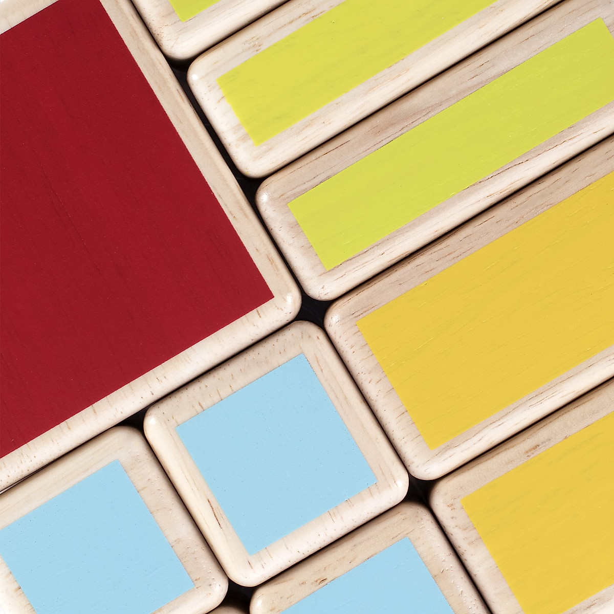Guidecraft Colorful Starter Square Fractions - Wooden Early Development Toys for Children, Math Skills Stimulating Game