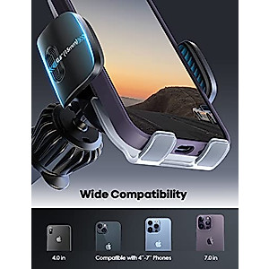 Lamicall Car Vent Phone Holder - 1s Release Air Vent Cell Phone Mount Cradle, 2023 Upgrade Phone Clamp with Airbag, Metal Vent Clip, Hands Free, for 4 to 7" Phones, Like iPhone 14 Pro Max, Galaxy S23