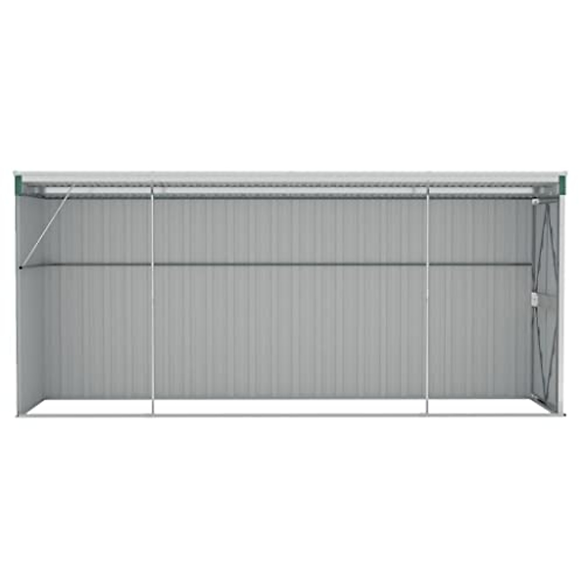 Aisifx Wall-Mounted Garden Shed Green 46.5"x150.4"x70.1" Galvanized Steel