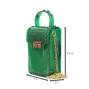 Olivia And Kate Women’s Shoulder Bag Small Emerald Jelly Purse Crossbody With Chain