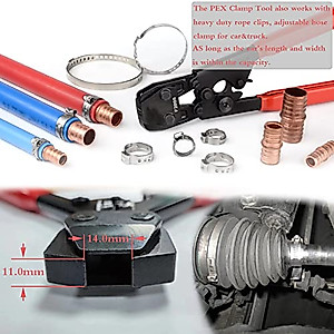 PEX Clamp Tool Ratcheting PEX Cinch Tool Pex Crimping Tool Meets ASTM 2098 and Will Work With Stainless Steel Clamps of sizes 3/8"~1" (with 20 PCS 1/2" + 10PCS 3/4" PEX Clamps & PEX Cutter)