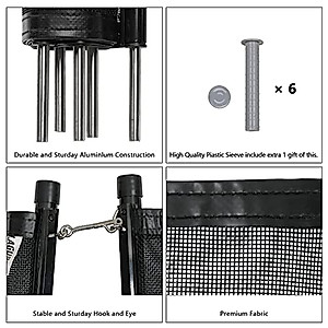 ATCEPFU Pool Fence 4Ft x 24Ft in Ground Removeable Outdoor Pool Safety Fencing Swimming Pool Fence, Black