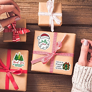 200 PCS Jolly Mail Cute Christmas Hat Stickers,Cute Small Business Envelopes Stickers for Business Packages/Handmade Goods/Bags,Christmas Theme Small Shop Business Stickers for Envelopes Seals