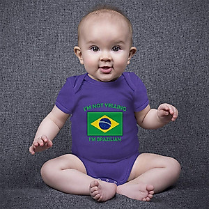 Custom Boy & Girl Baby Bodysuit I'm Not Yelling I Am Brazilian Brazil Funny Cotton Baby Clothes Royal Blue Design Only Newborn