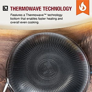 LIVWELL DiamondClad 12-inch Nonstick Hybrid Wok - Home and Kitchen Gift - Stainless Steel Wok Stir Fry Pan - Dishwasher and Oven Safe - Honeycomb Wok - PFOA-free - Honeycomb Cookware - Bundle