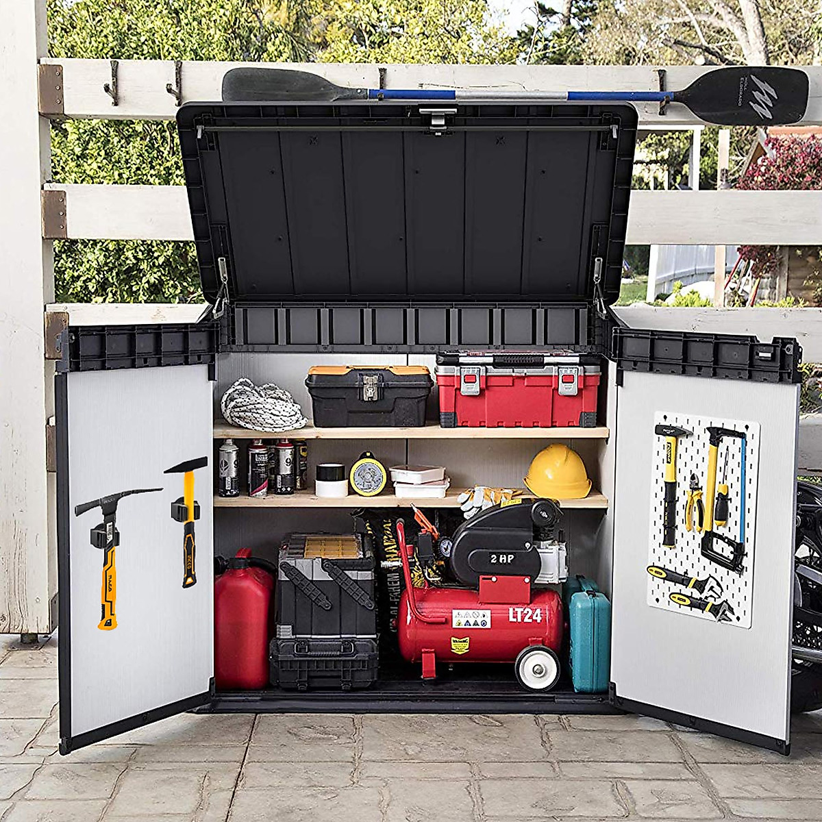 ULIBERMAGNET Magnetic Mop Broom Holder,Heavy Duty Movable Magnetic Broom Holder Rack,Anti-slip Wall Mounted Utility Storage Mop Shovel Hanger for Garage, Kitchen, Laundry, Garden(2 Pack/Black)