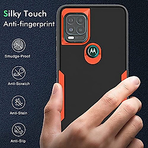 Vinve for Moto G Stylus 5G Case, [Military Grade] Shockproof Hybrid Rugged Bumper Protective Cover (Black/Orange)