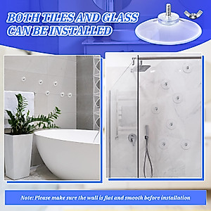 Quzzil Suction Cups with Screws 4 mm Thread Transparent PVC Suction Cup with Screw Hook 2 Inch Diameter Butterfly Wing Nut Clear Sucker Suction Cup with Cap for Kitchens Offices Bathroom (12 Sets)