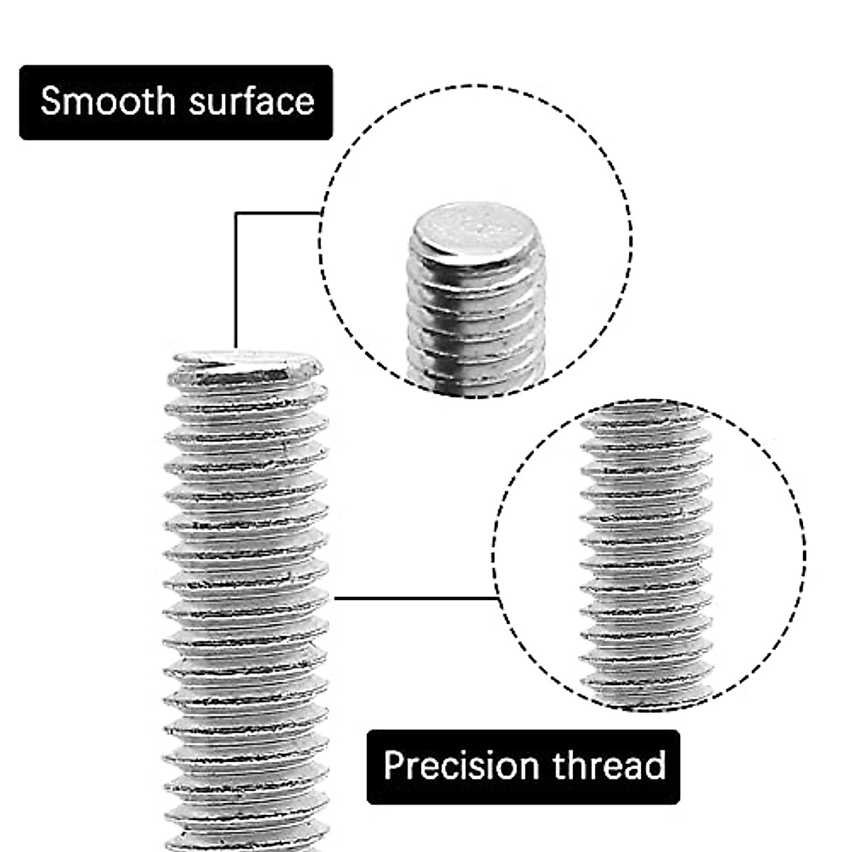 Piutouyar 16Pcs M6x15mm Male Thread Knurled Thumb Screw, Clamping Knobs Grip Thumb Screw on Type Round Head