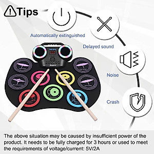 Anpro Electronic Drum Set for Kids | Adult, Musical Instrument Drum Practice Pad Kit with Headphone Jack, Built-in Speaker, Drum Pedals, Drum Sticks, Great Holiday Birthday Gift for Kids