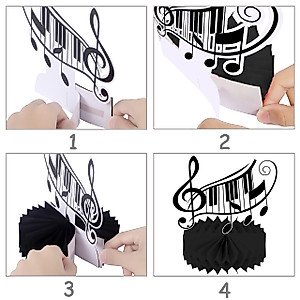 Musical Notes Party Table Decorations 11Pcs Music Party Honeycomb Centerpieces for Music Notes Theme Birthday Party Baby Shower Supplies